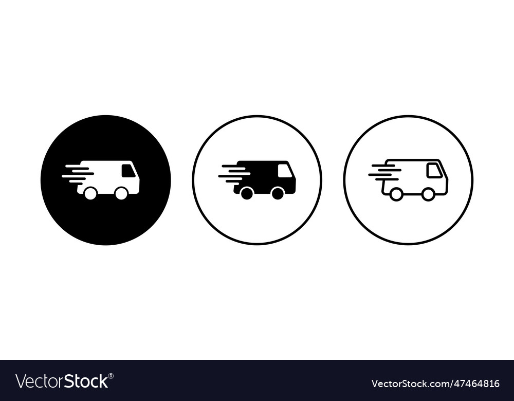 Fast shipping delivery truck icon set delivery Vector Image