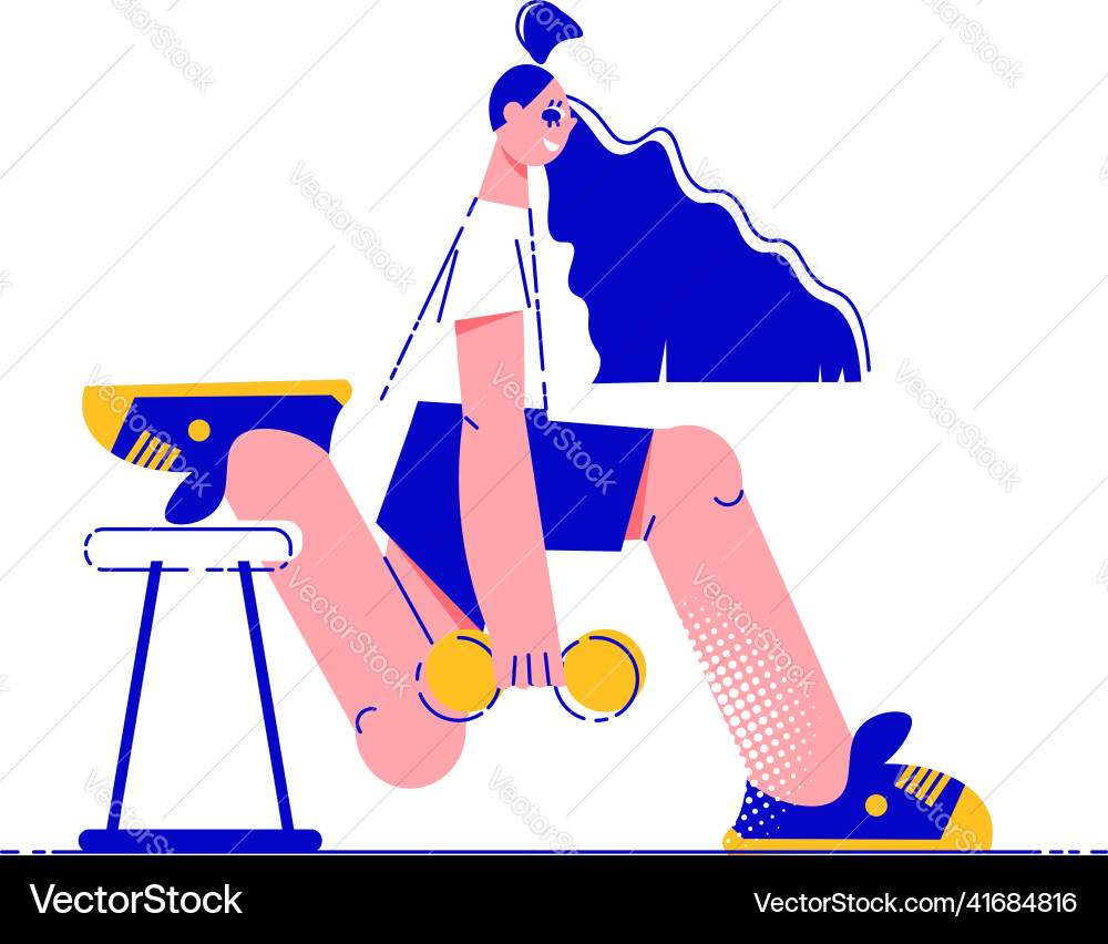 Female fitness flat composition Royalty Free Vector Image