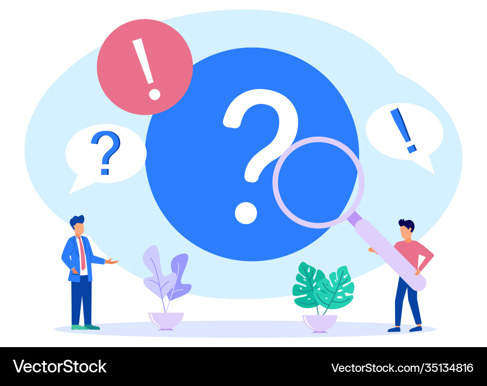Graphic cartoon character questions Royalty Free Vector