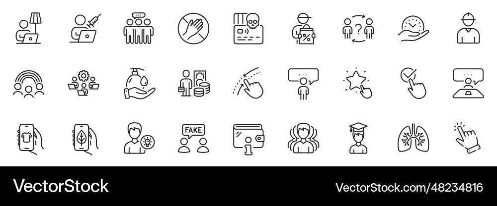 Icons pack as student group and ranking star line Vector Image