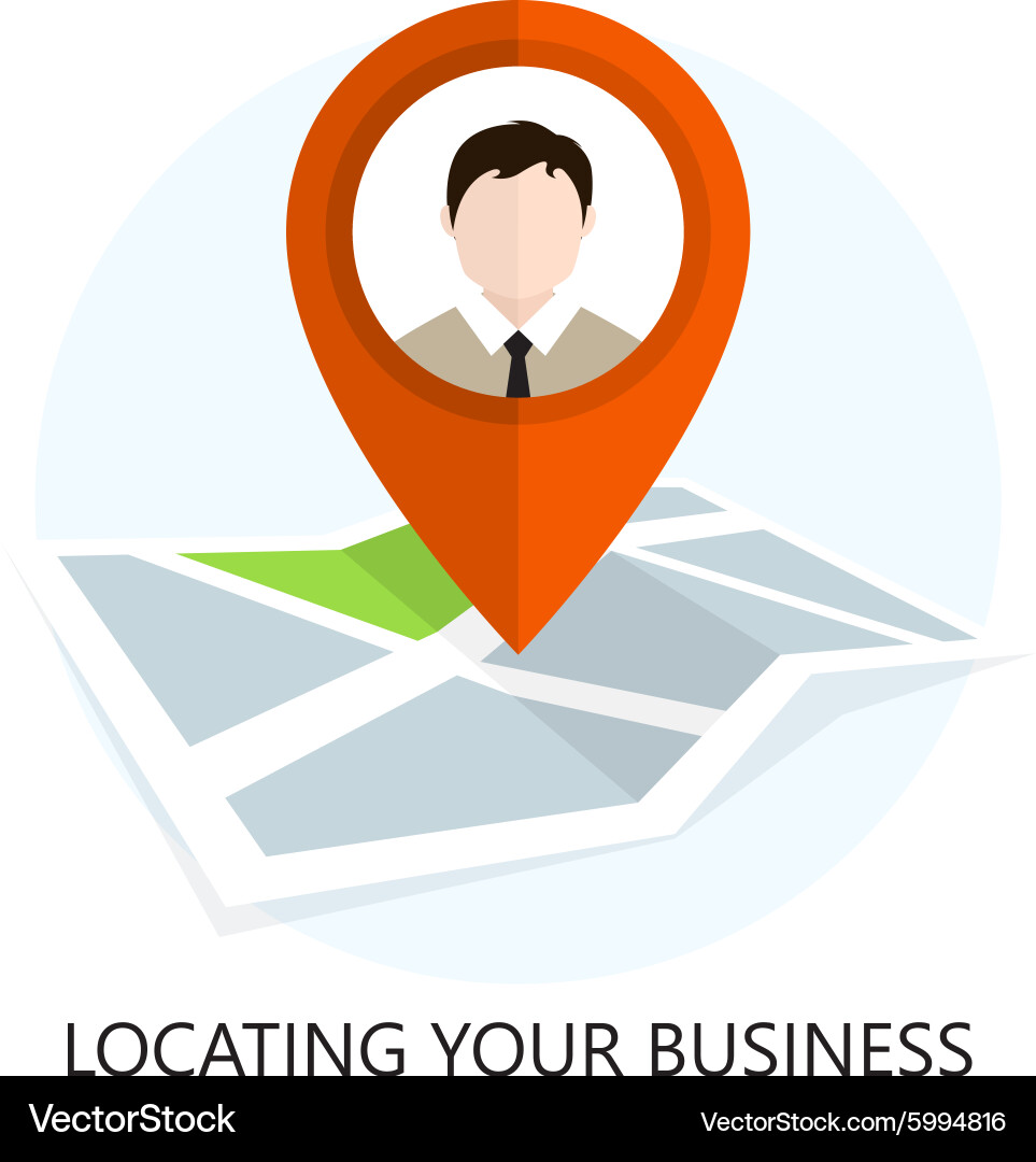 Location icon locating your business Royalty Free Vector