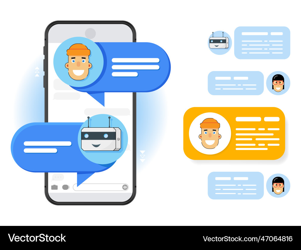 Mobile phone on a white background in cartoon Vector Image