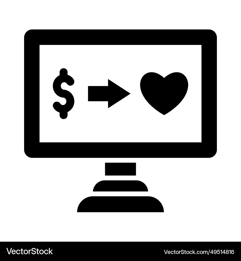 Monitor glyph icon for personal and commercial use