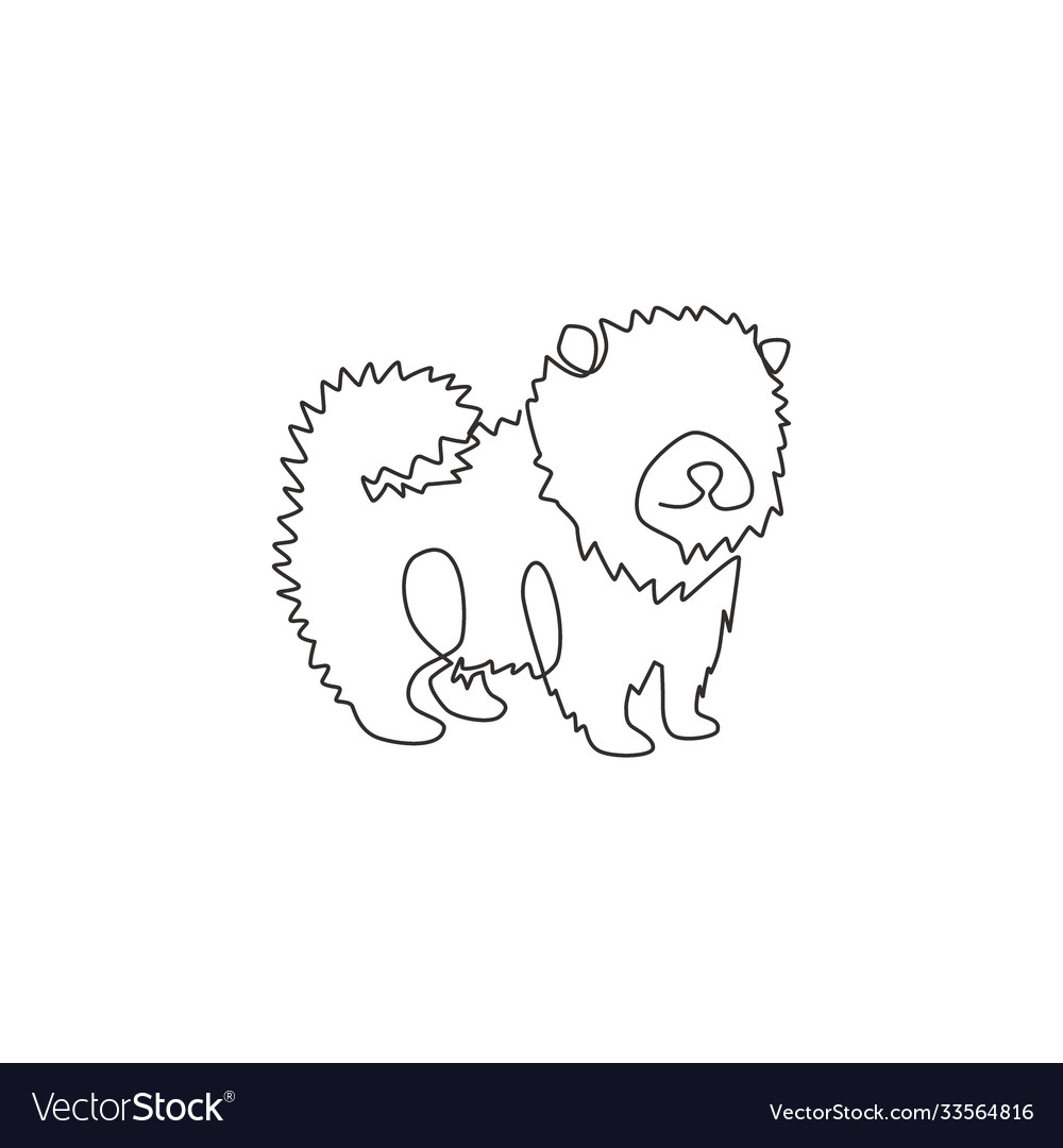 One continuous line drawing adorable Royalty Free Vector