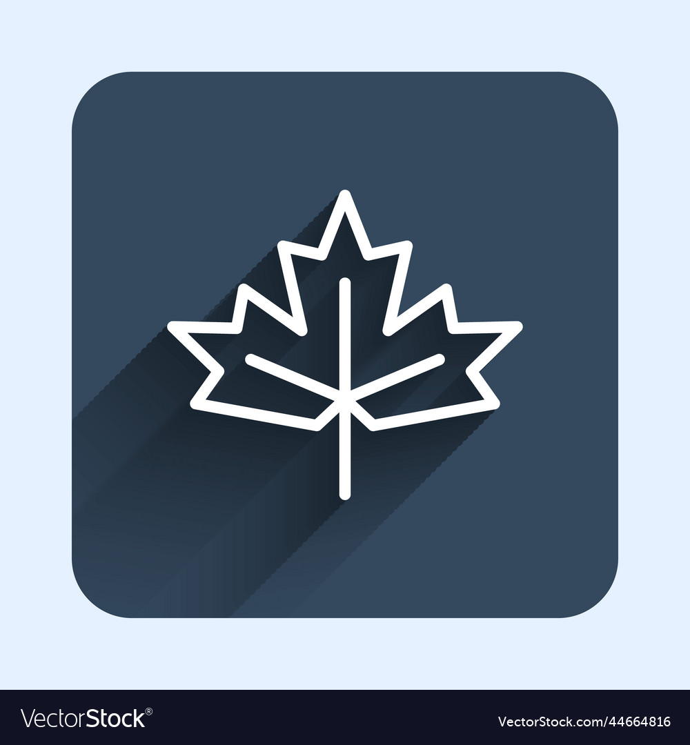 White line canadian maple leaf icon isolated Vector Image