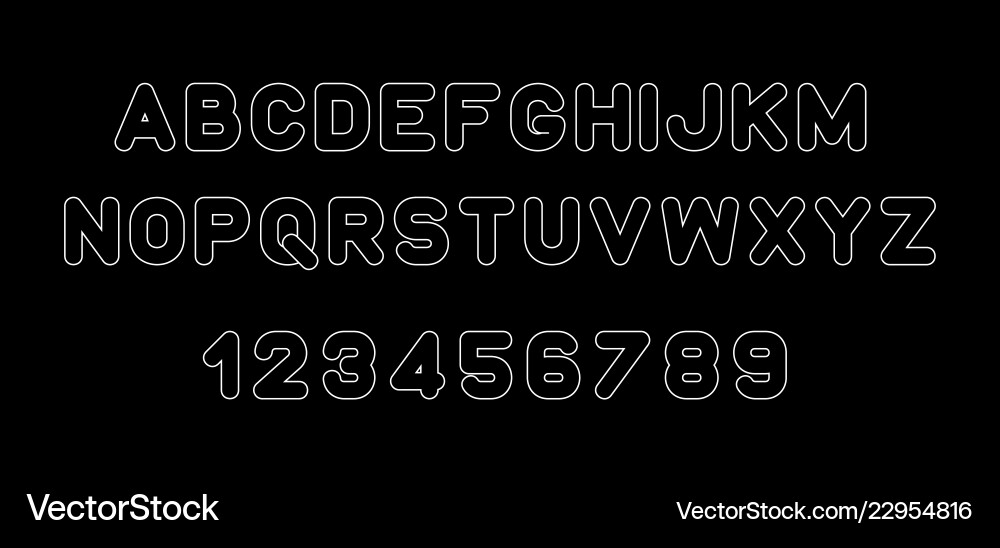 White of stylized modern font and alphabet Vector Image