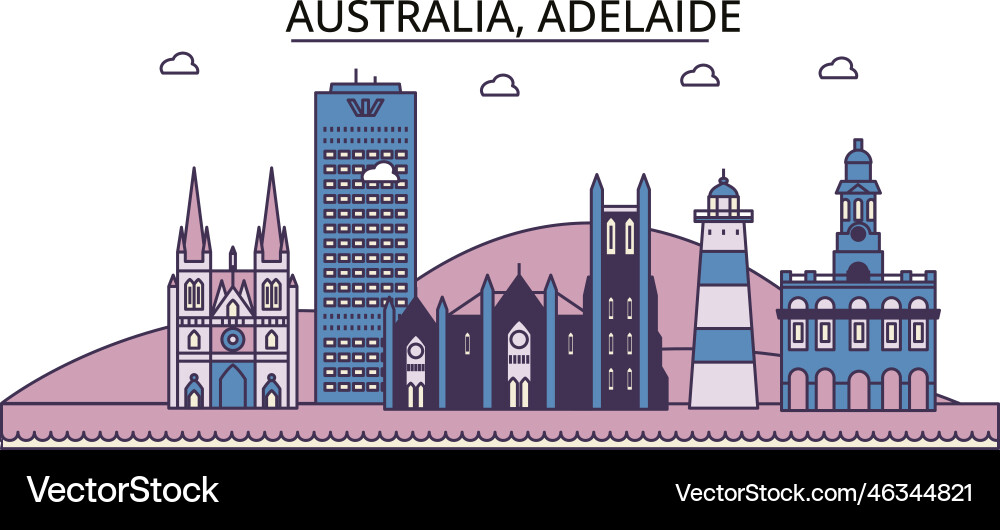 Australia adelaide tourism landmarks city Vector Image