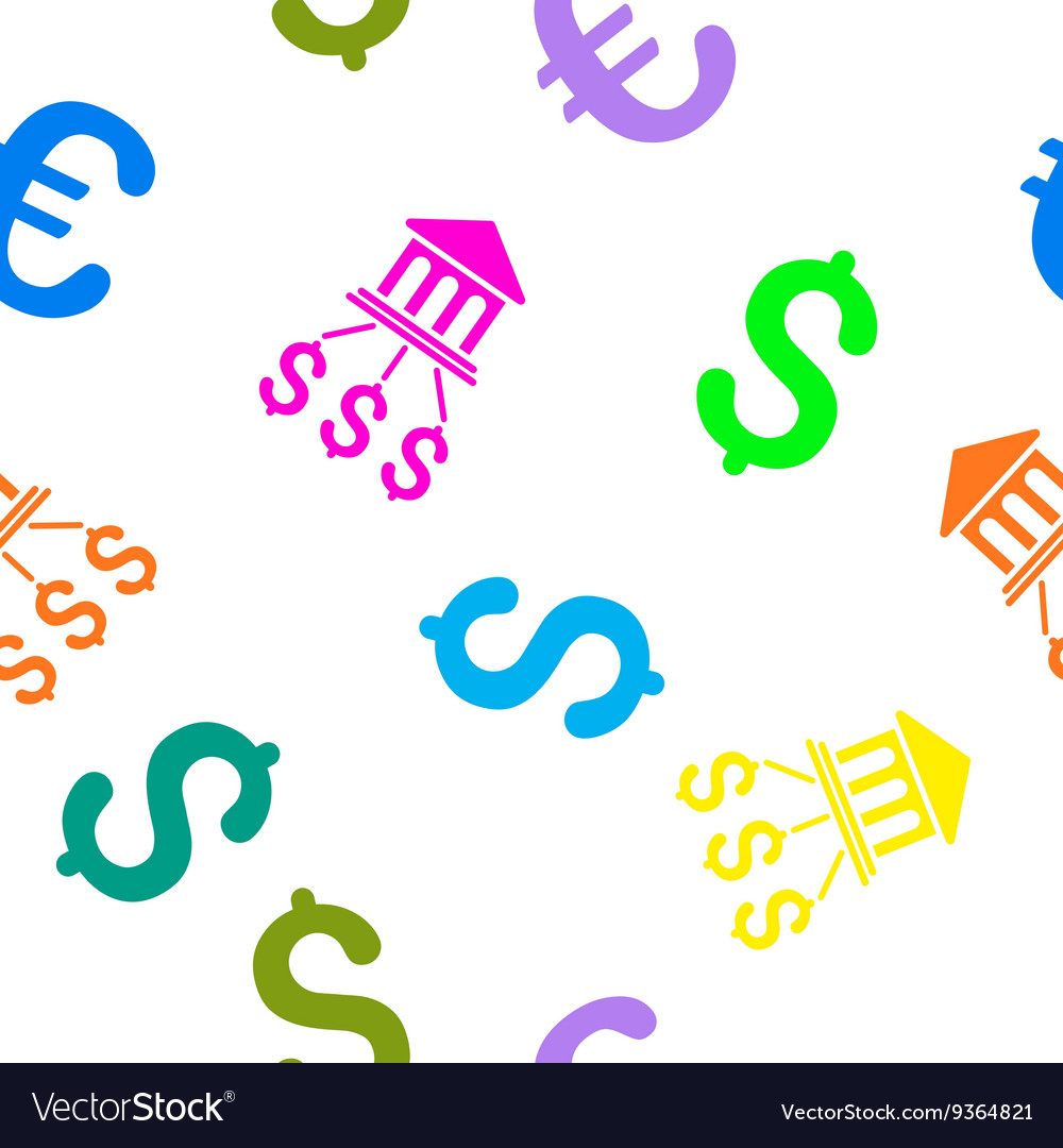 Bank scheme flat seamless pattern Royalty Free Vector Image