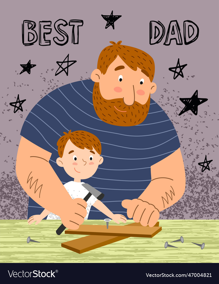 Best dad postcard Royalty Free Vector Image - VectorStock