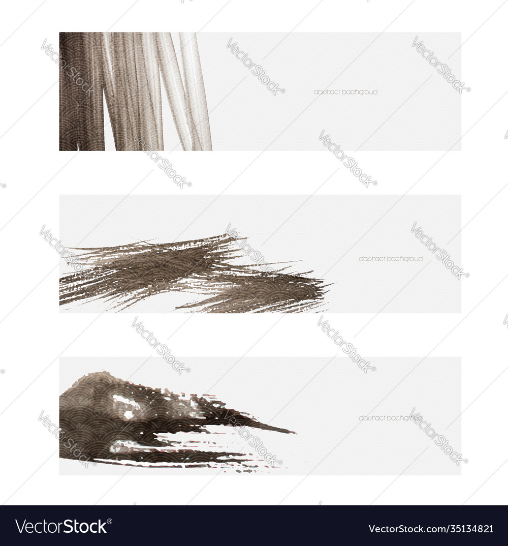 Brush stroke object with japanese wave pattern Vector Image