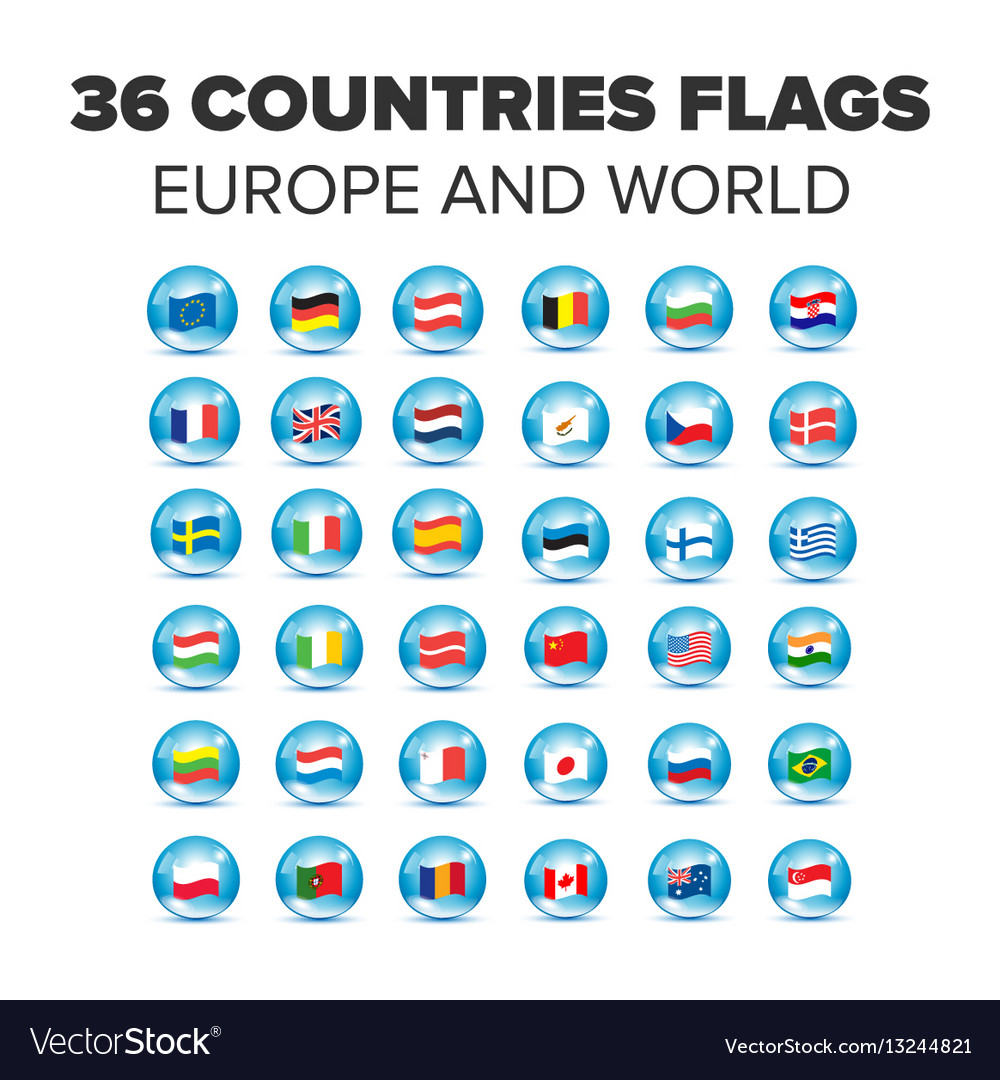 Countries flags set Royalty Free Vector Image - VectorStock
