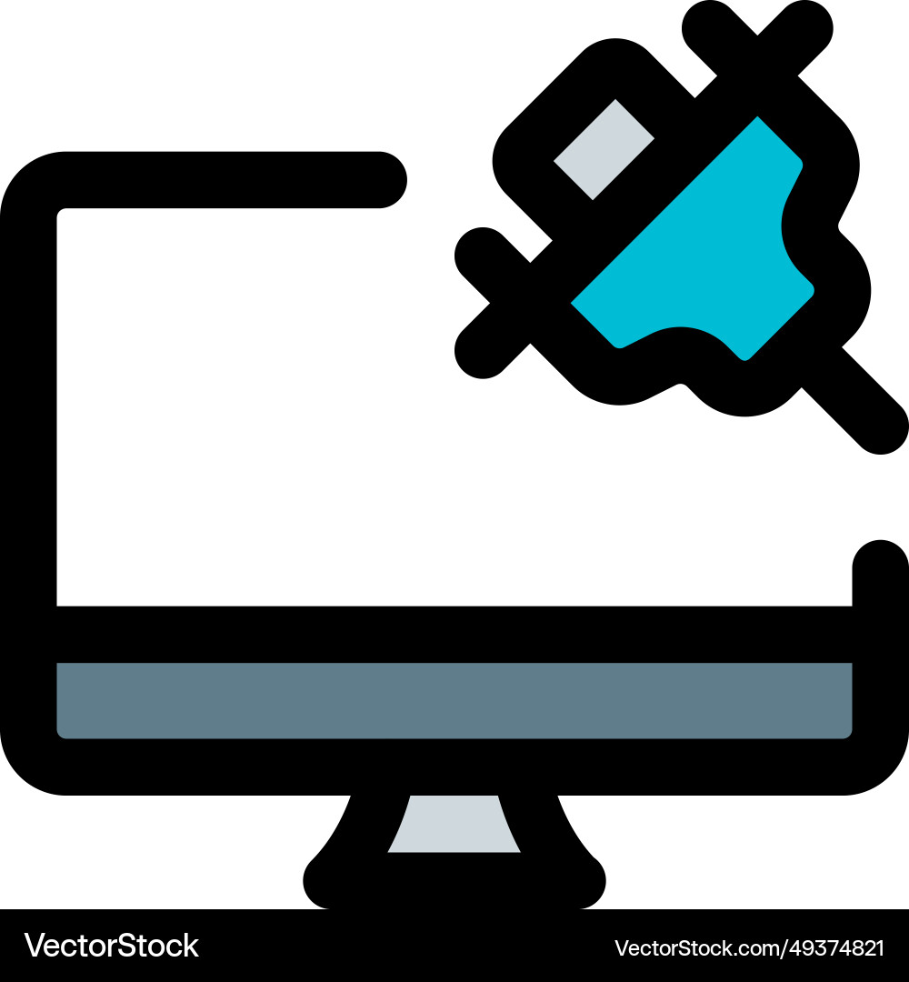Devices connected to desktops with vga ports Vector Image