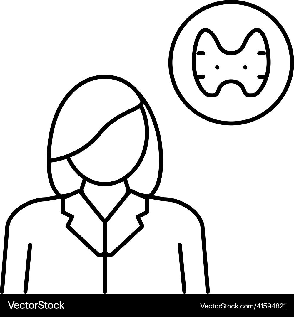 Endocrinology medical specialist line icon Vector Image
