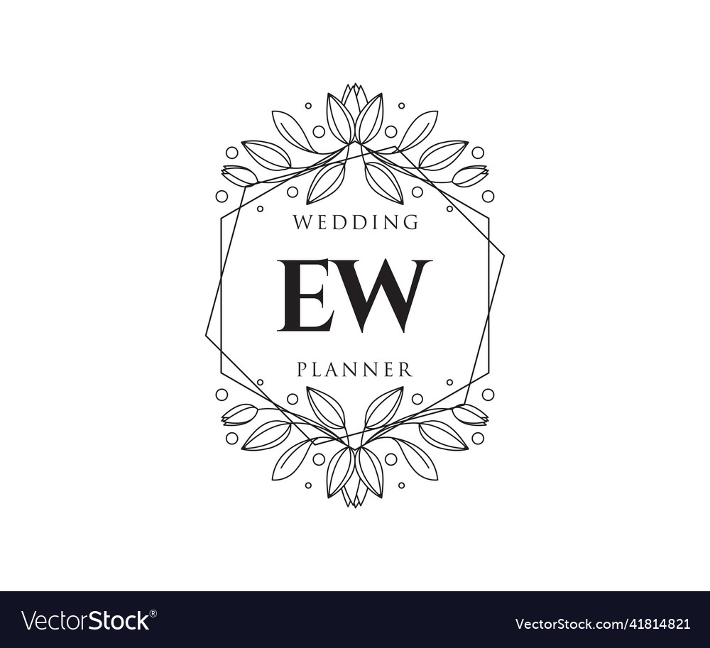 Ew initials letter wedding monogram logos Vector Image