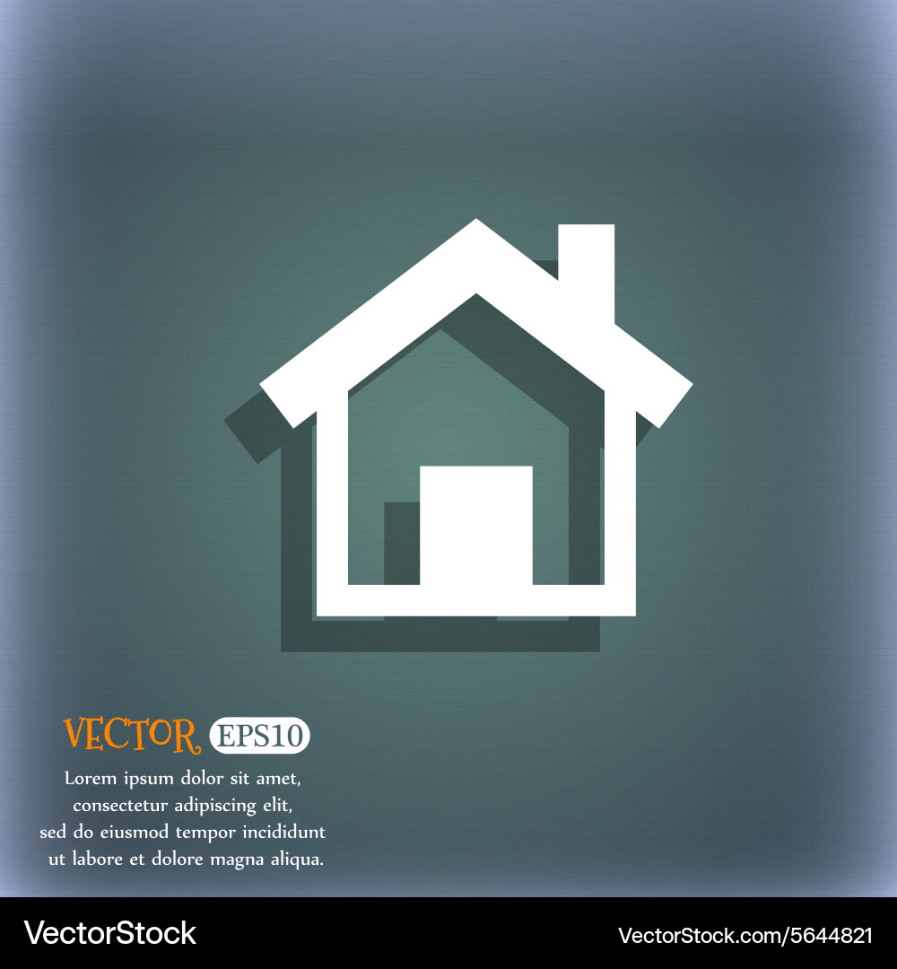 Home main page icon symbol on the blue-green Vector Image