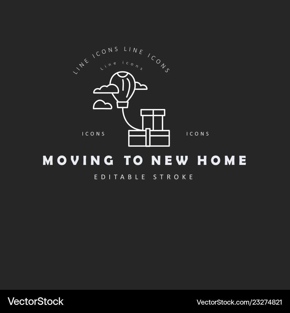 Icon and logo for moving to a new home Royalty Free Vector