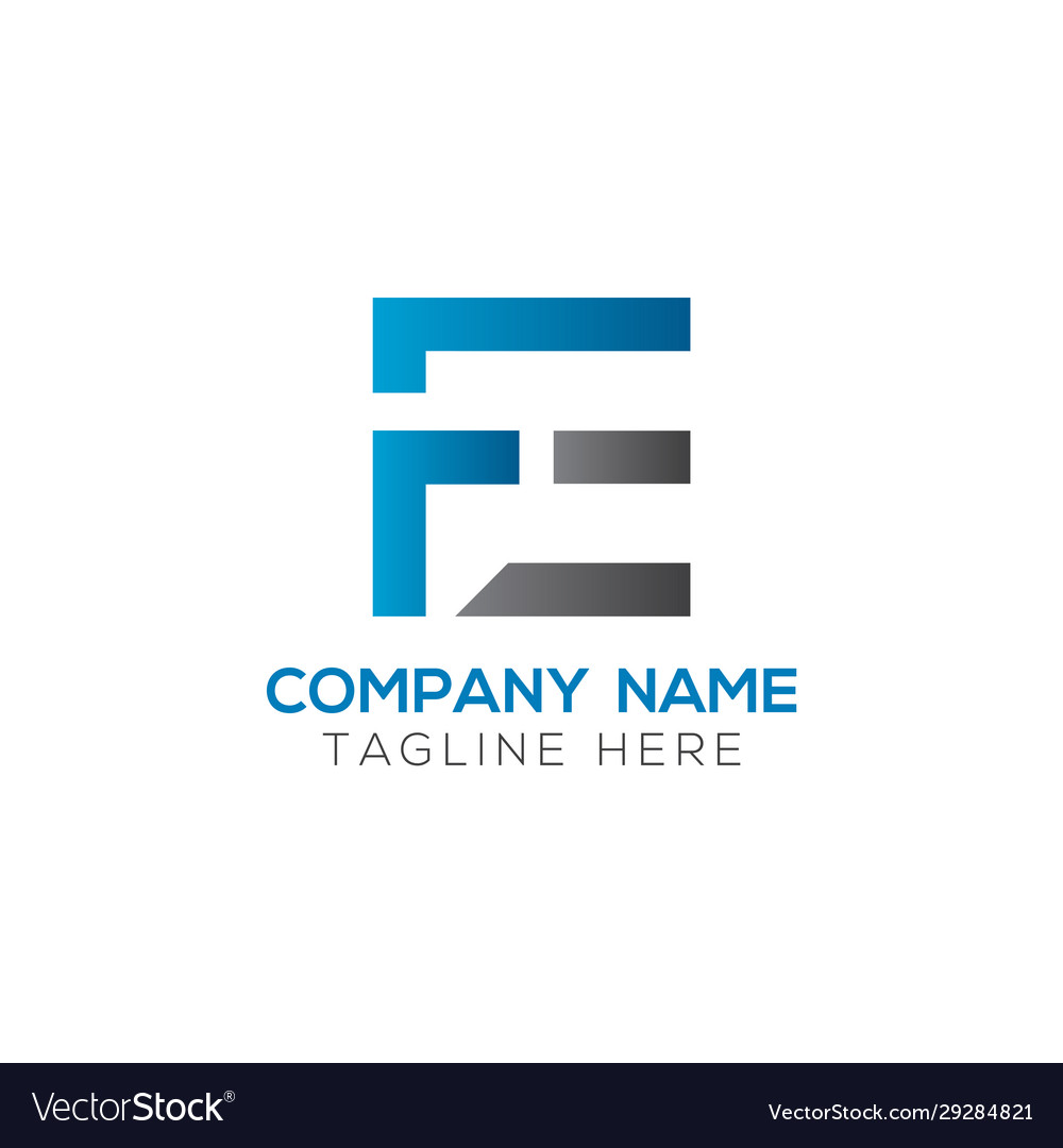 Initial letter fe logo design template creative Vector Image
