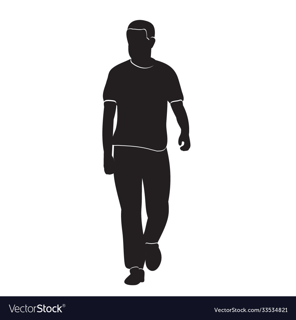 Isolated silhouette with lines a man is walking Vector Image