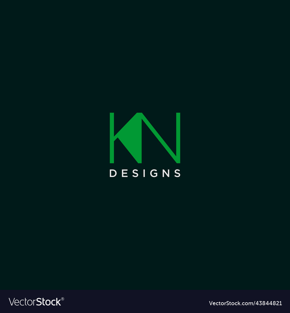 Kn creative logo design Royalty Free Vector Image