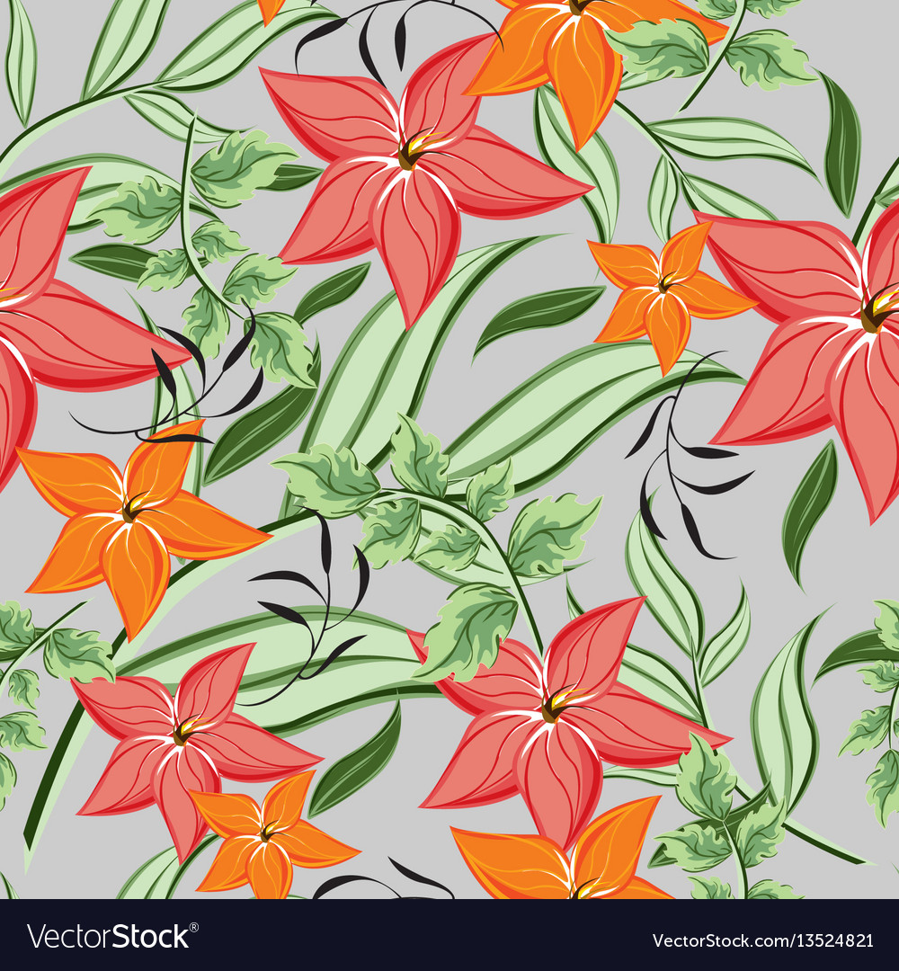 Seamless flowers pattern Royalty Free Vector Image