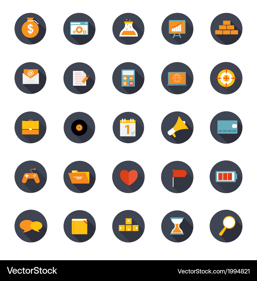 Set of flat icons Royalty Free Vector Image - VectorStock