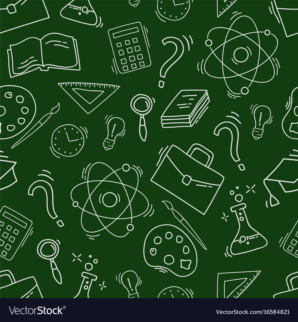 Study seamless pattern with school accessories Vector Image
