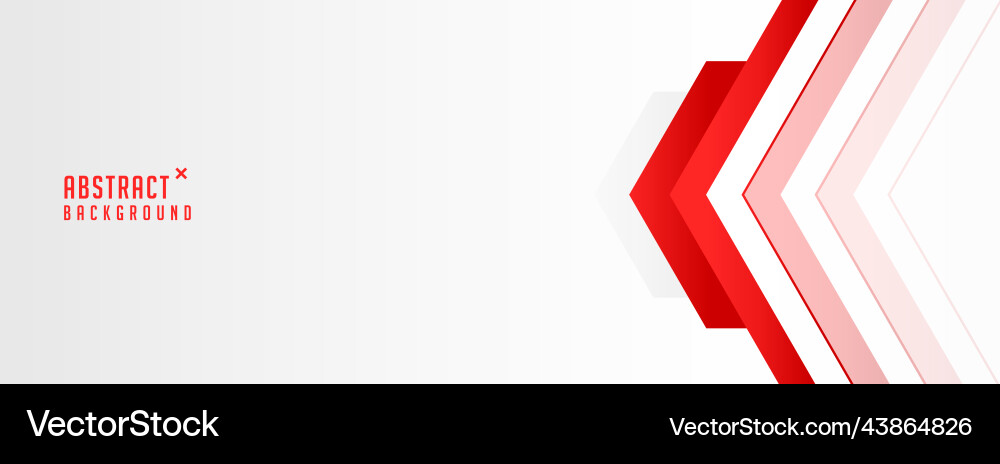 Abstract banner with red arrow style stripes Vector Image
