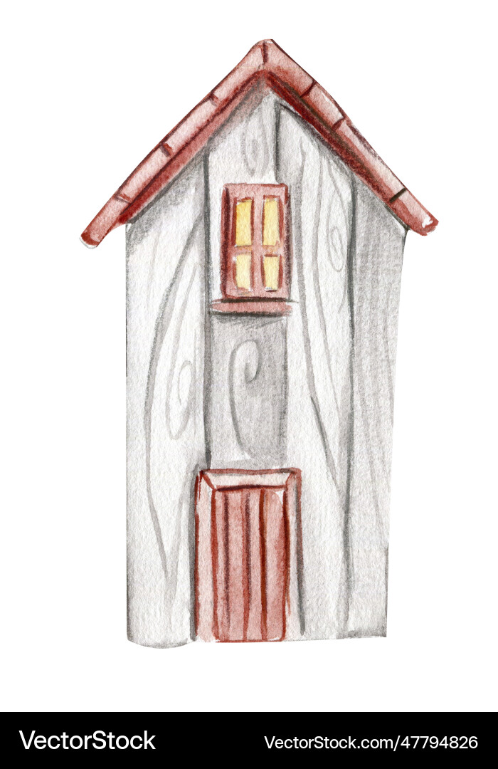 An old wooden house rusty enamel element Vector Image