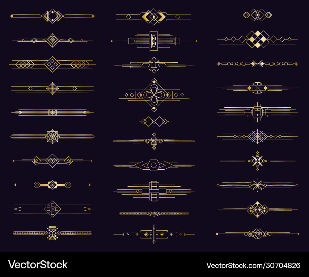 Art deco gold divider modern golden elegant Vector Image