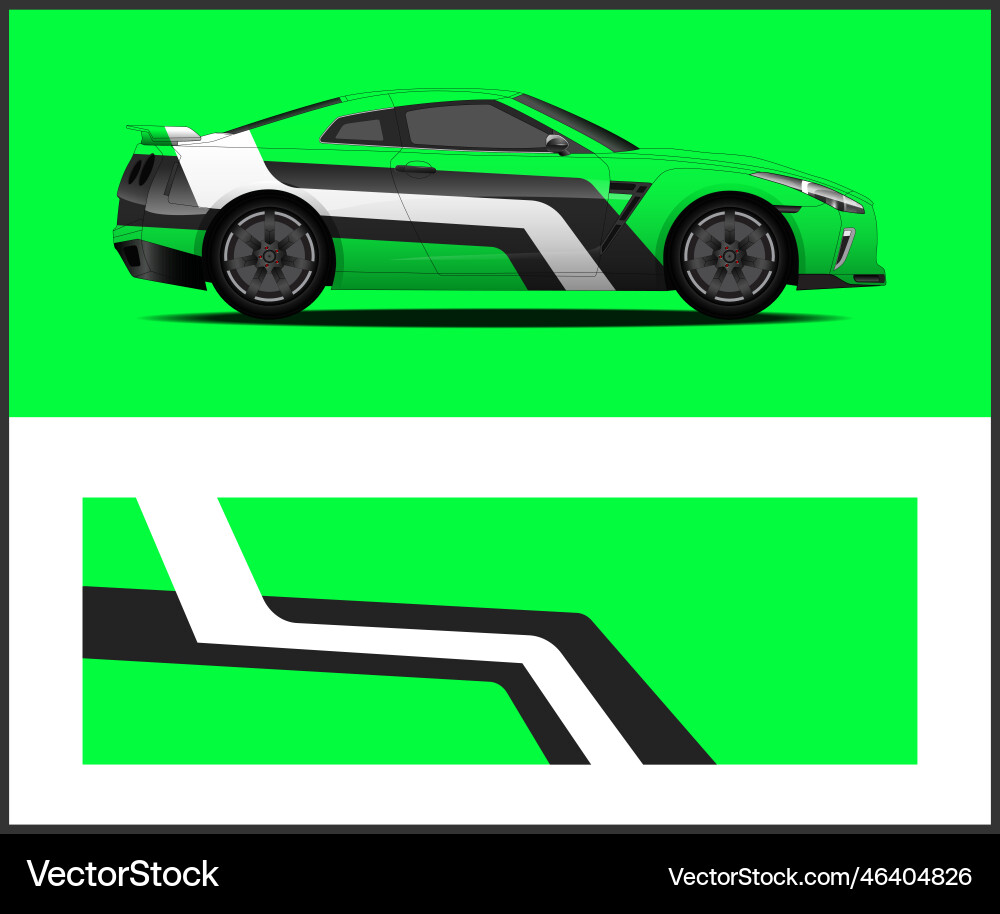 Car livery red van wrap design wrapping sticker Vector Image