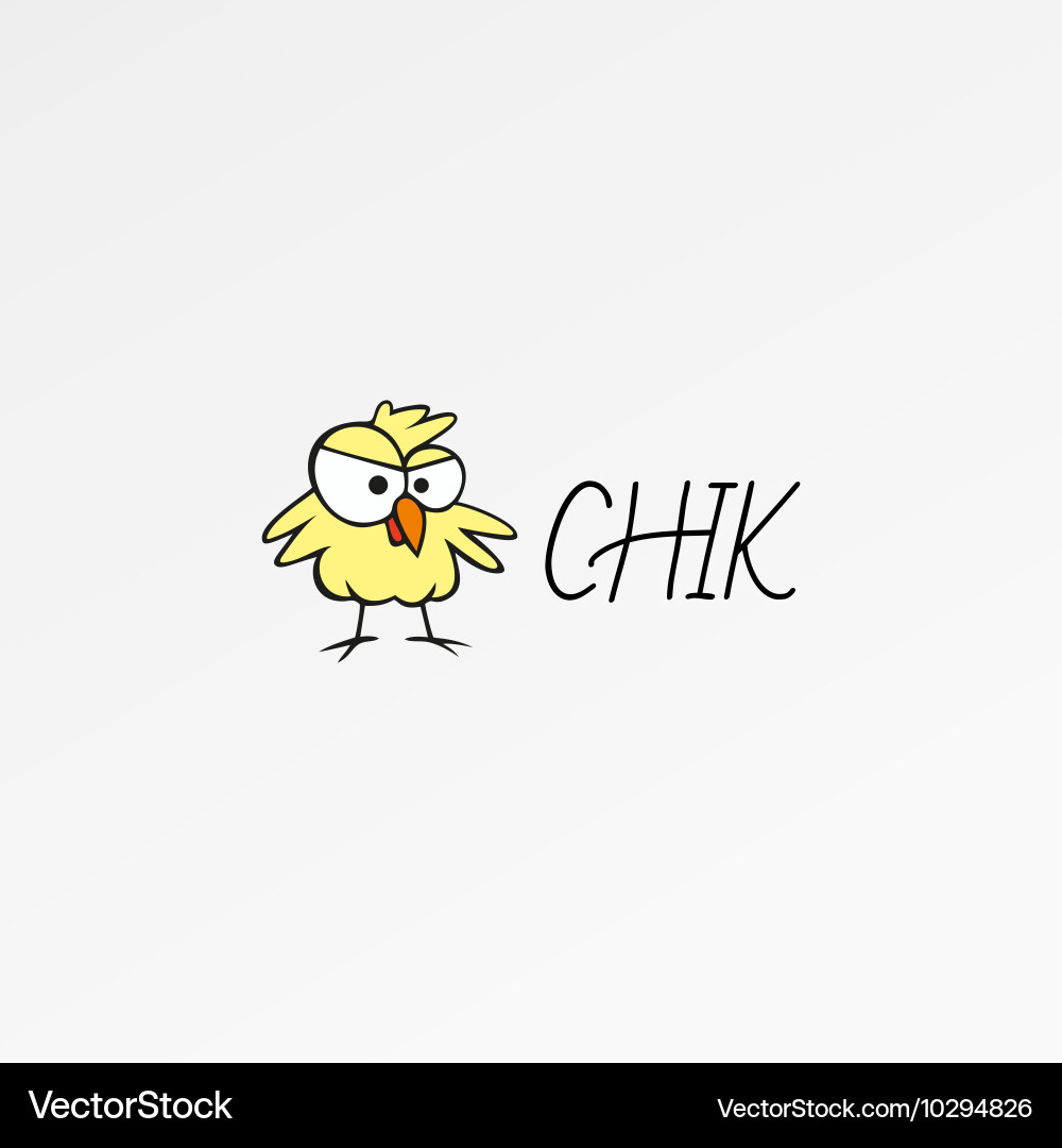 Cartoon logo icon template Chik design nestling Vector Image