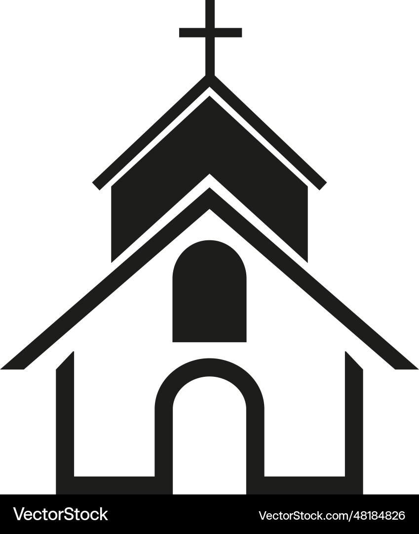 Christian church simple icon Royalty Free Vector Image