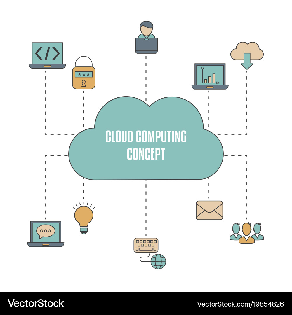 Cloud computing technology computing Royalty Free Vector