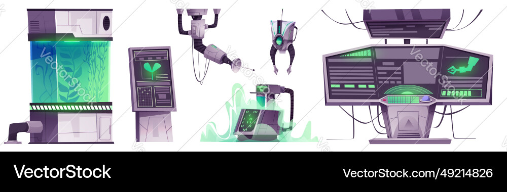 Equipment and machinery for space laboratory Vector Image