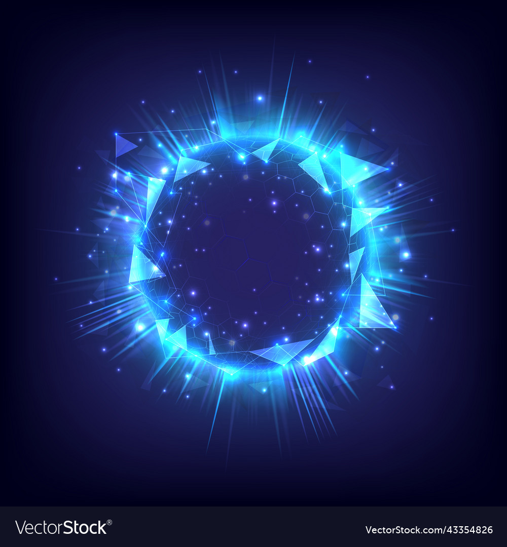 Glowing swirl hexagon light effect futuristic Vector Image