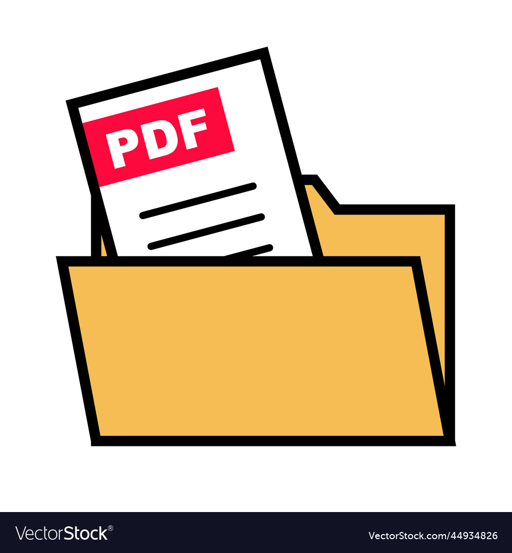 Pdf file and folder icons Royalty Free Vector Image