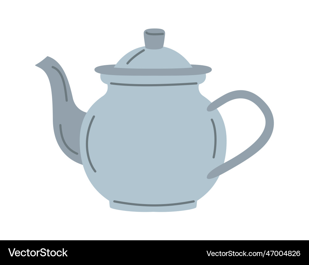 Silver teapot element Royalty Free Vector Image