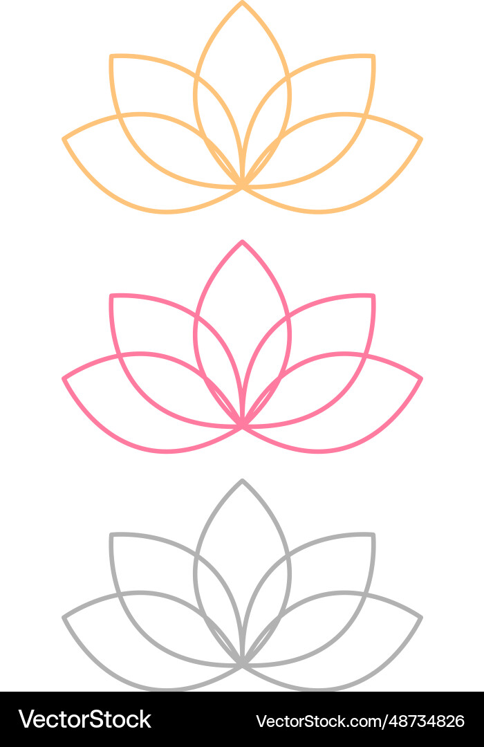 Simple lotus flowers set ayurveda studio logo Vector Image