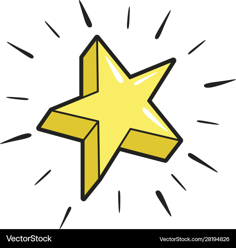 Star yellow icon success and celebration design Vector Image