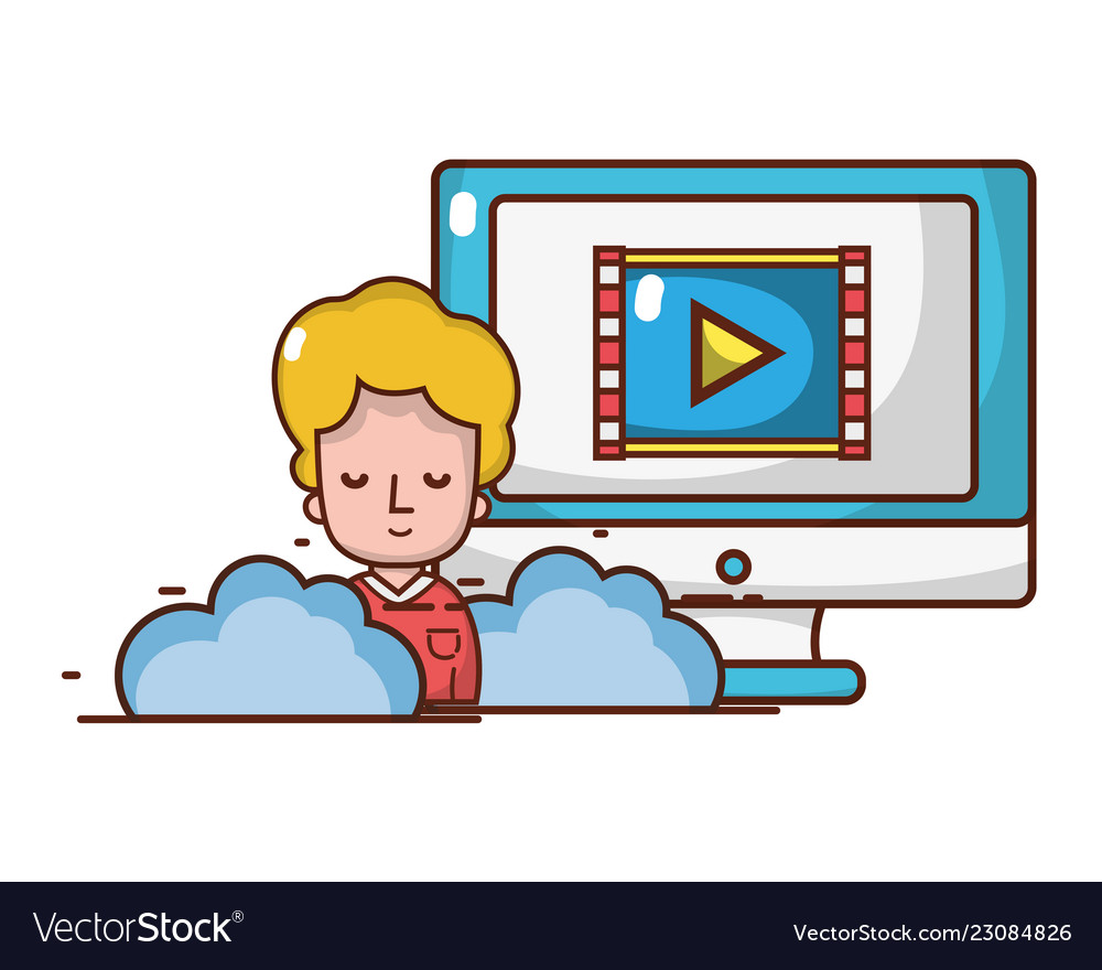 Technology computing cartoon Royalty Free Vector Image