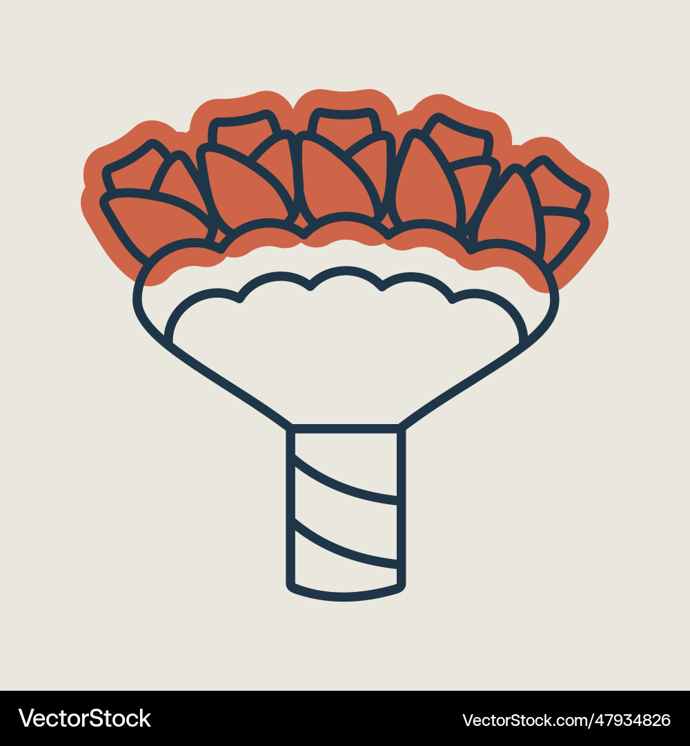 Wedding flower bouquet isolated icon Royalty Free Vector