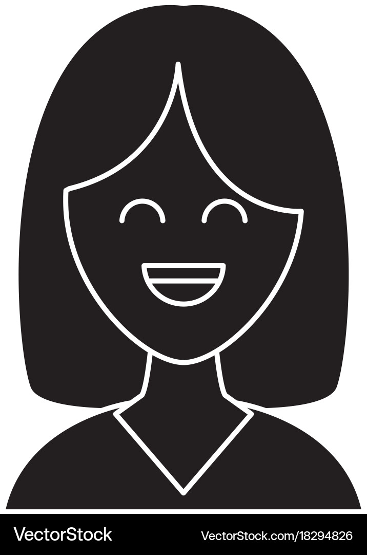 Woman smiling cartoon Royalty Free Vector Image