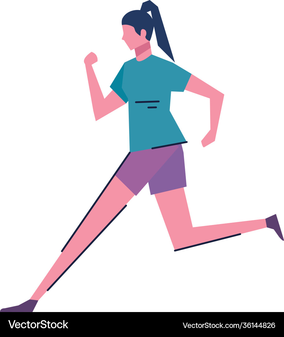 Young athlete woman running character Royalty Free Vector