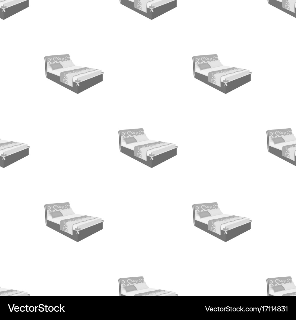 A bed with back pillows and coverlet beds Vector Image