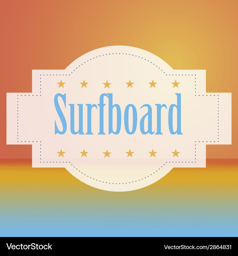 A label with some text and stars on sunset Vector Image