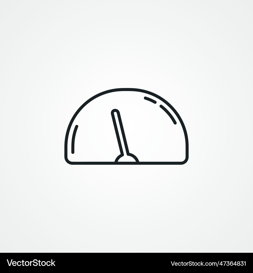 Car dashboard outline icon tachometer line icon Vector Image