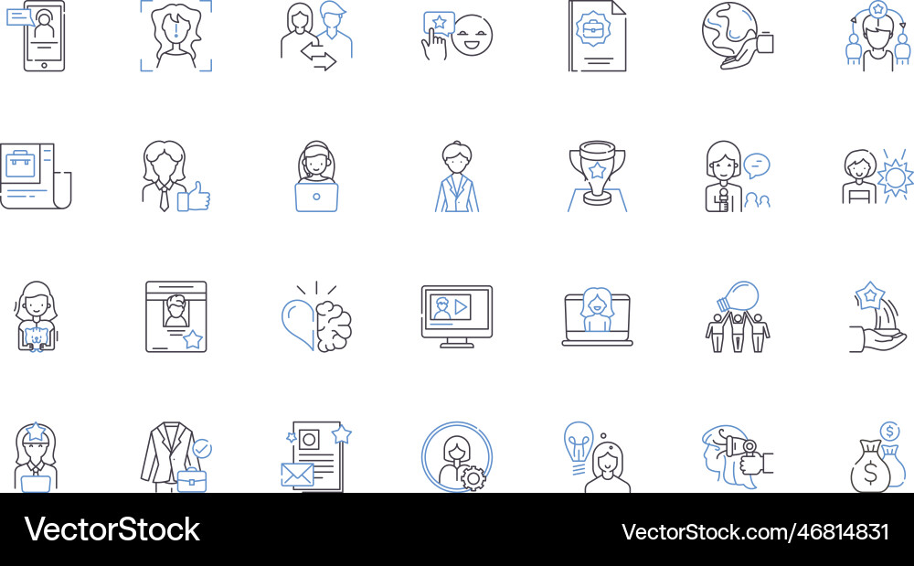 Director line icons collection visionary Vector Image