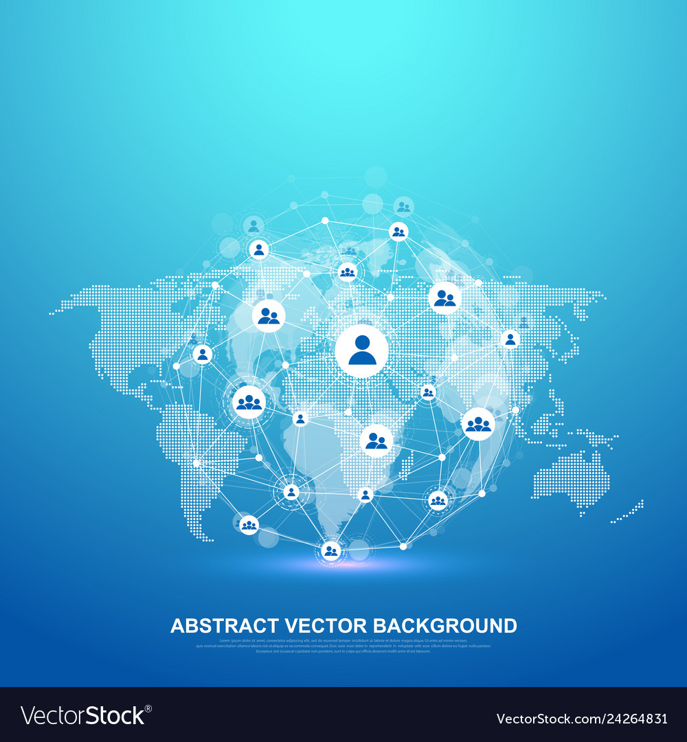 Global network connection concept big data Vector Image