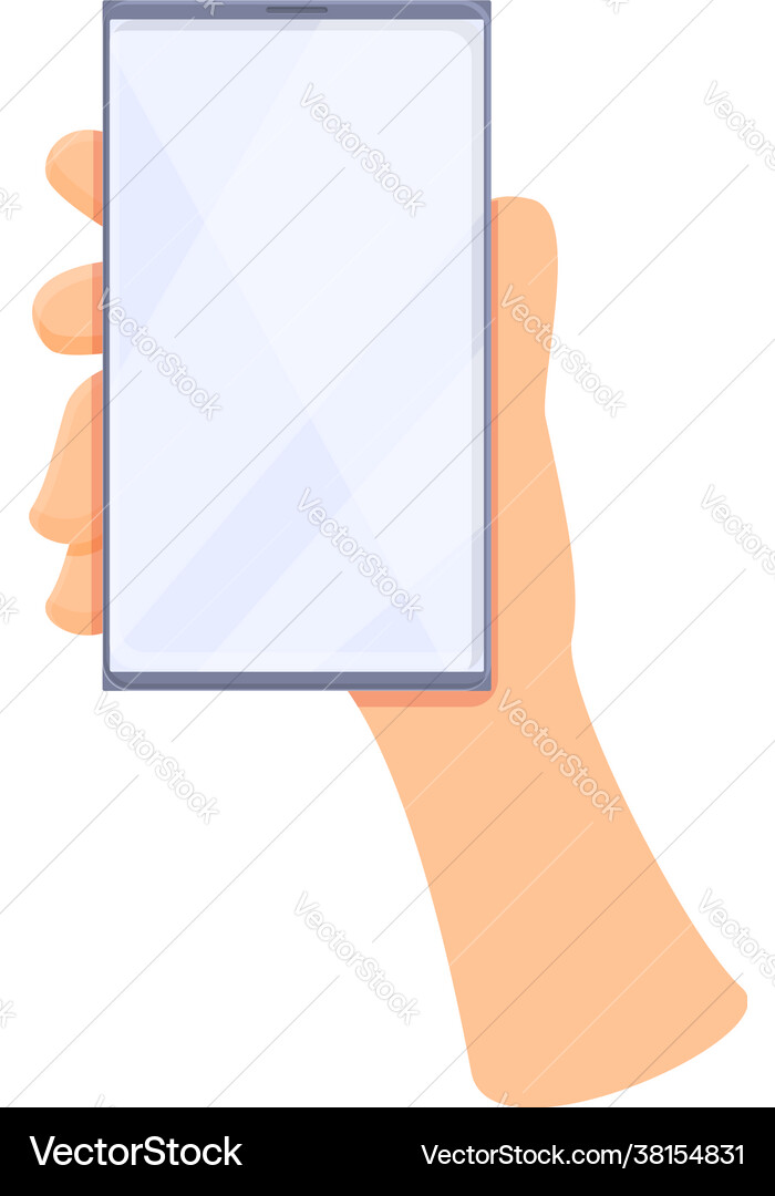 Hand take phone tu web surf icon cartoon style Vector Image
