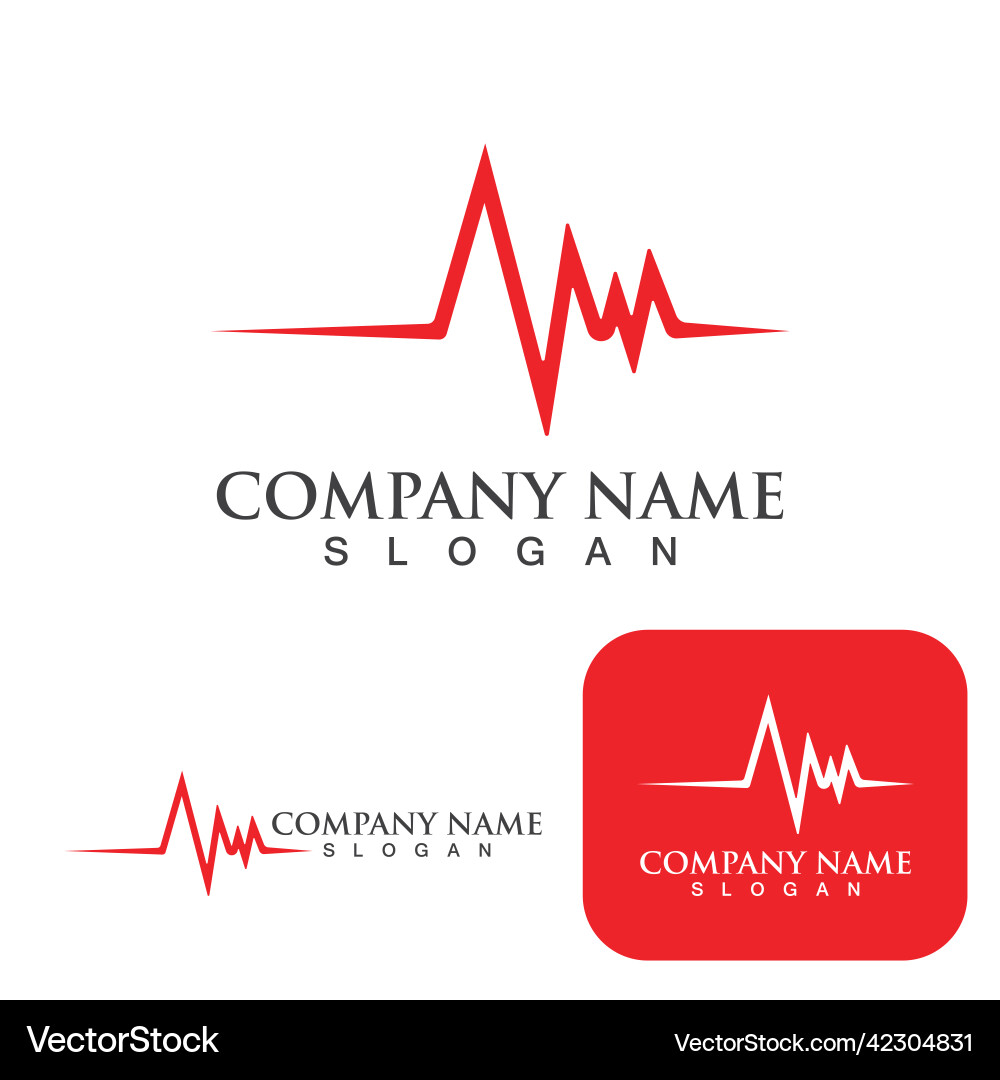 Heart beat logo and symbol Royalty Free Vector Image